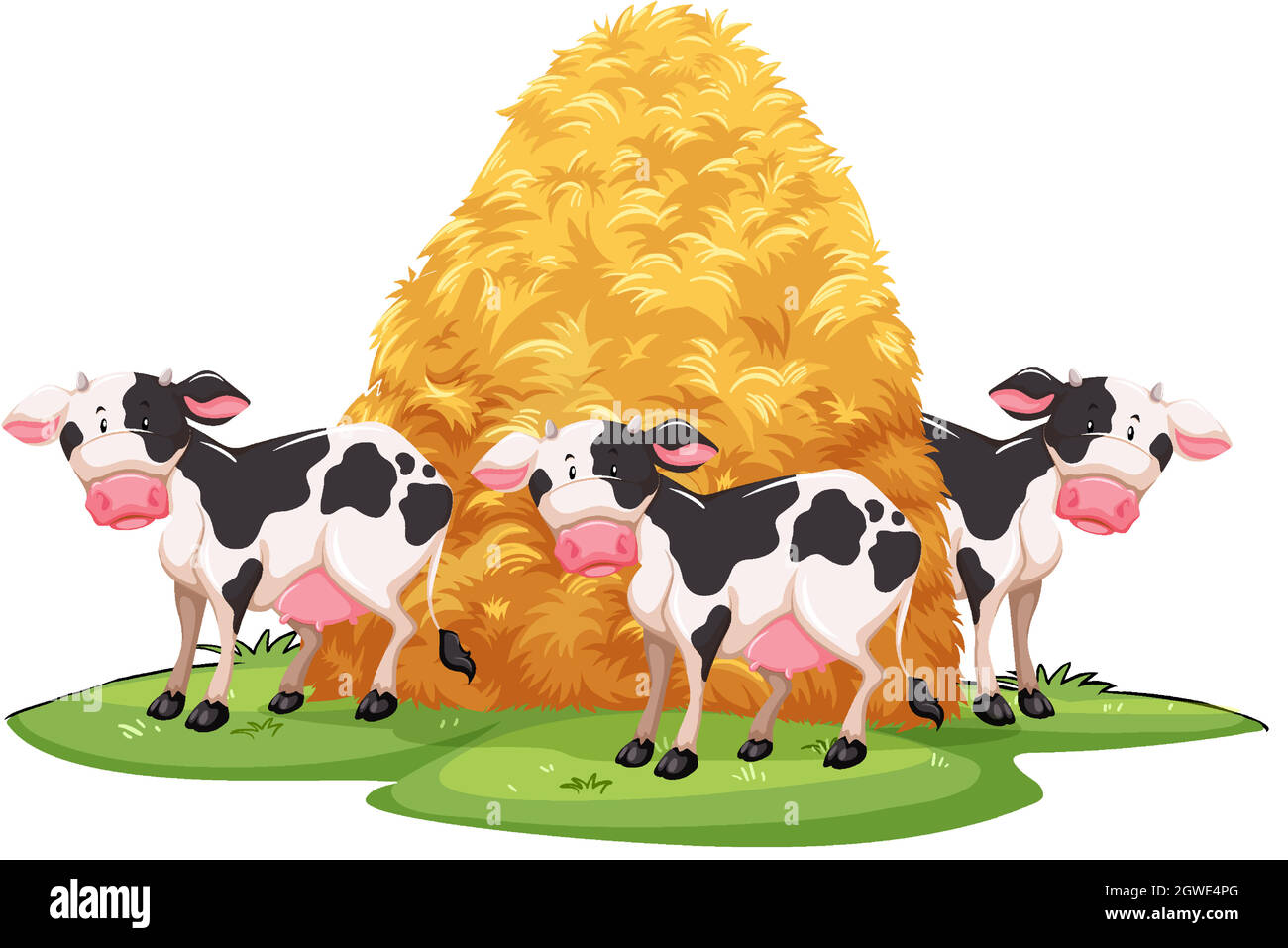 Grass cows three Stock Vector Images - Alamy