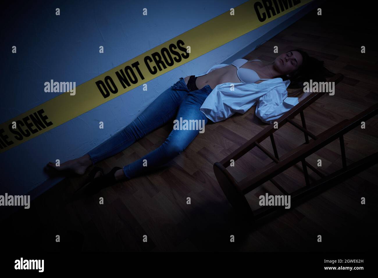 Police crime scene back view hi-res stock photography and images - Alamy