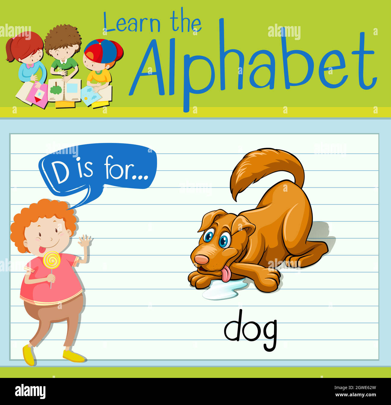 Flashcard letter D is for dog Stock Vector Image & Art - Alamy
