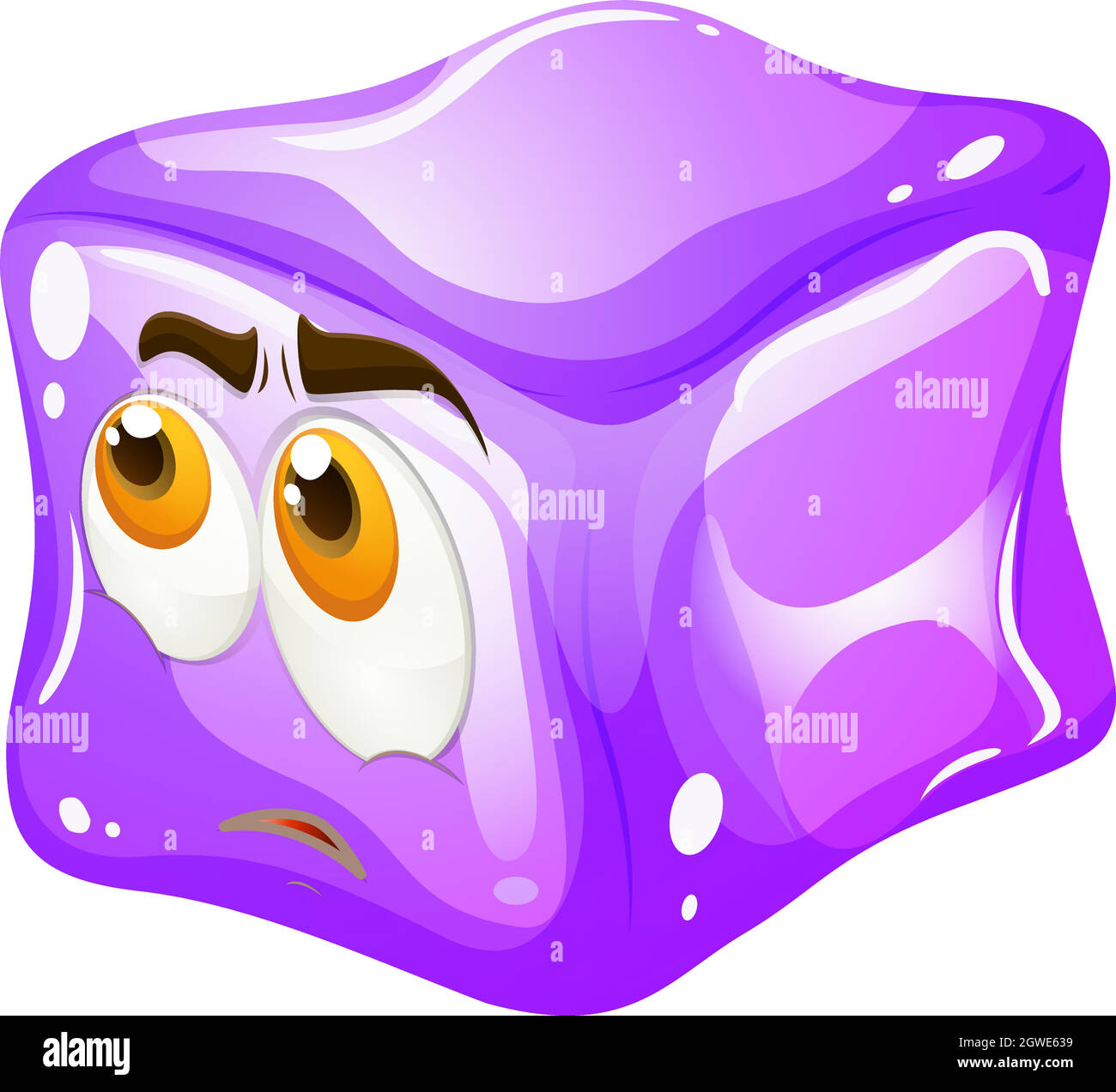 Purple cube with sad face Stock Vector Image & Art - Alamy
