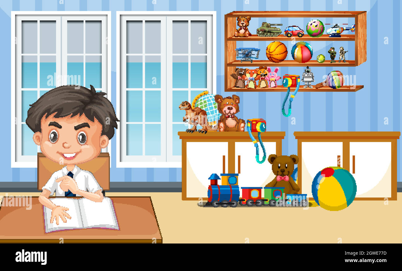 Children doing homework Stock Vector Images - Alamy