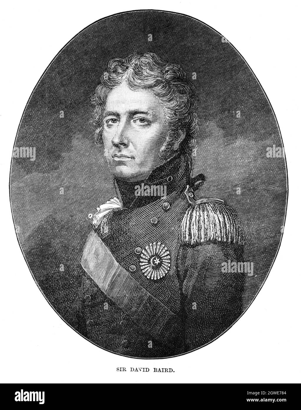 B&W Illustration; Portrail of Sir David Baird Stock Photo - Alamy