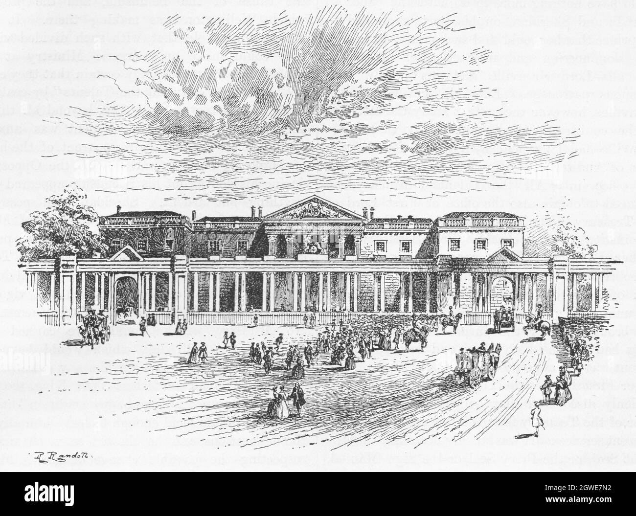 B&W Illustration; Carlton House, London, 1812, demolished in 1826 Stock ...