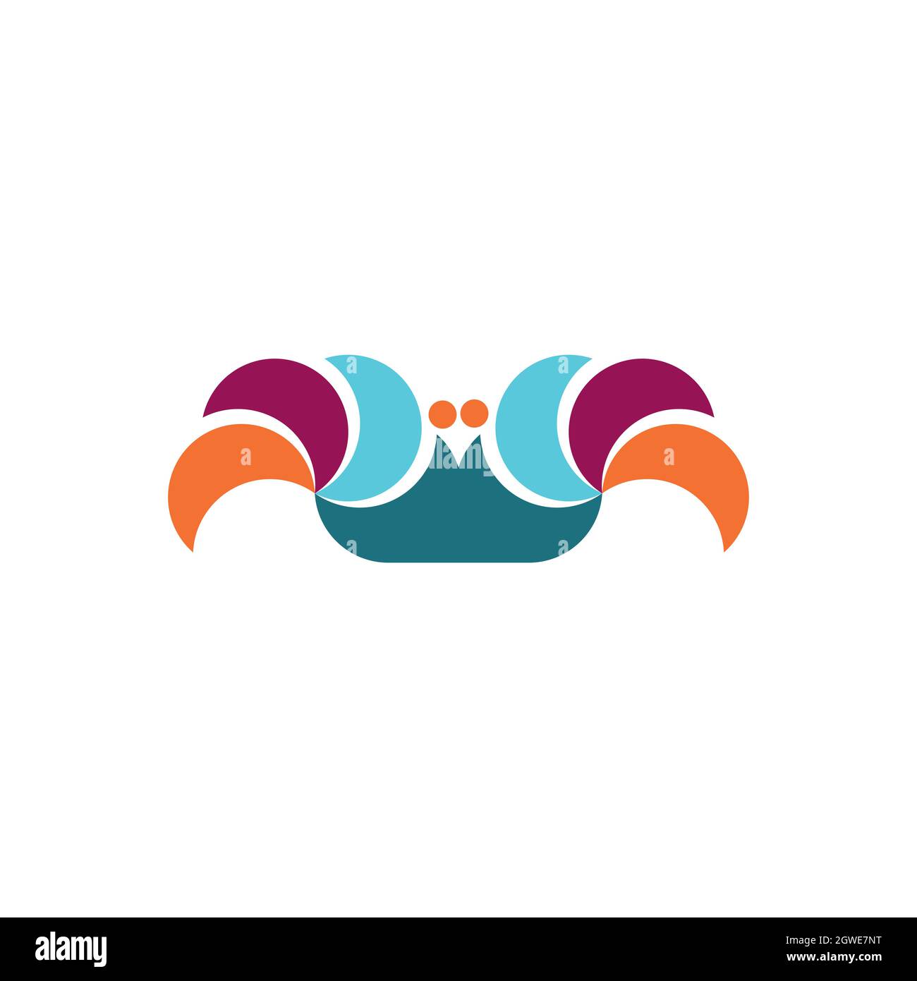 abstract crab stylish logo icon flat vector concept graphic design ...