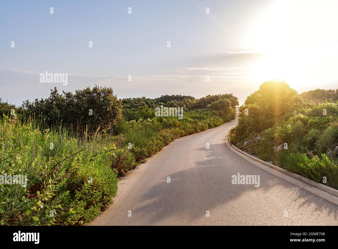 Scenic road. Road is surrounded by a magnificent natural landscape ...