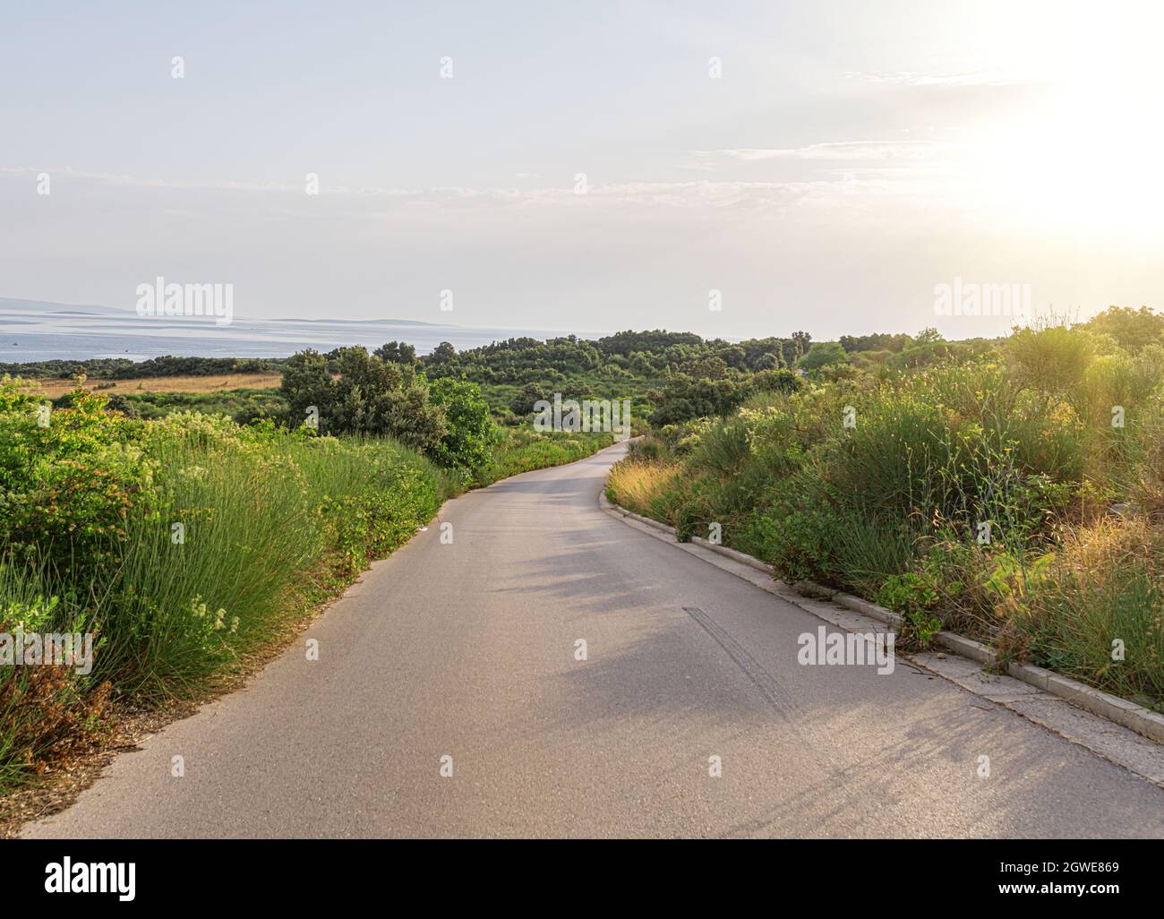Scenic road. Road is surrounded by a magnificent natural landscape ...