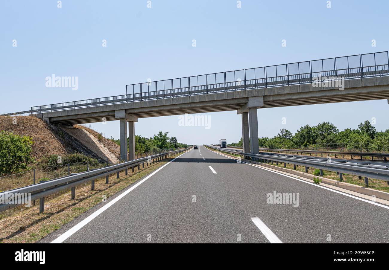 Highway bridge and cars on the road Stock Photo - Alamy