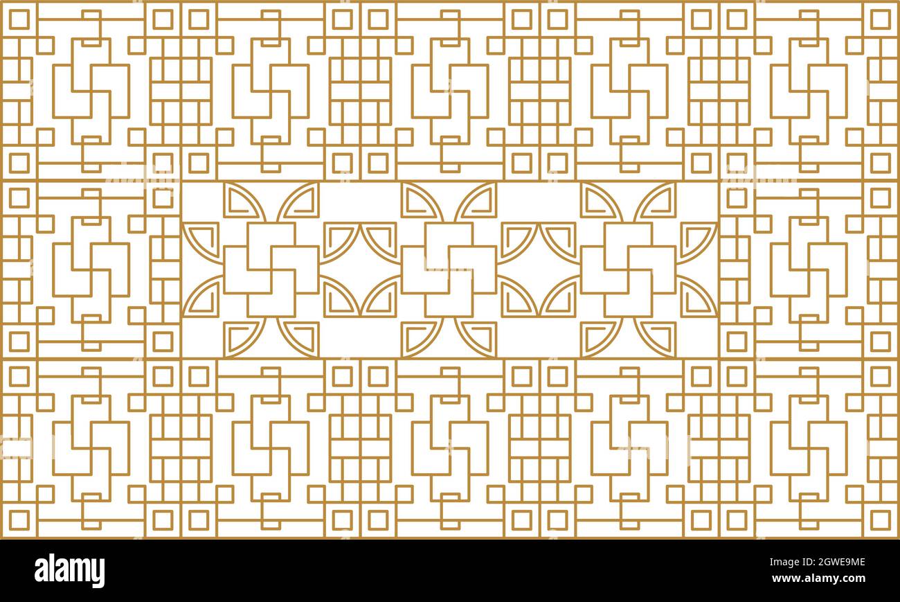 Chinese, Japanese, Asian luxurious traditional frame border patterns ...