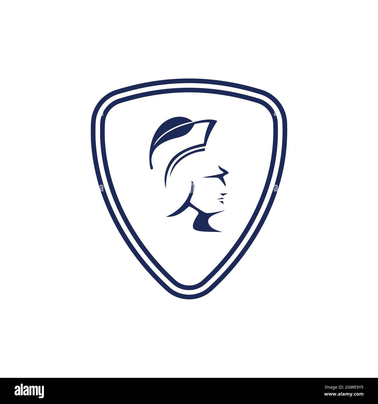 abstract shield spartan warrior logo icon flat vector concept graphic ...