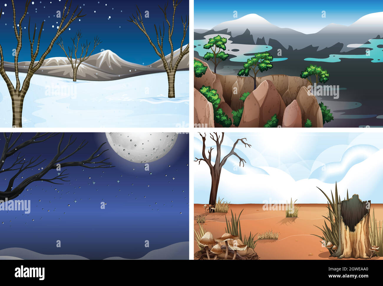 Set of nature landscape Stock Vector Image & Art - Alamy