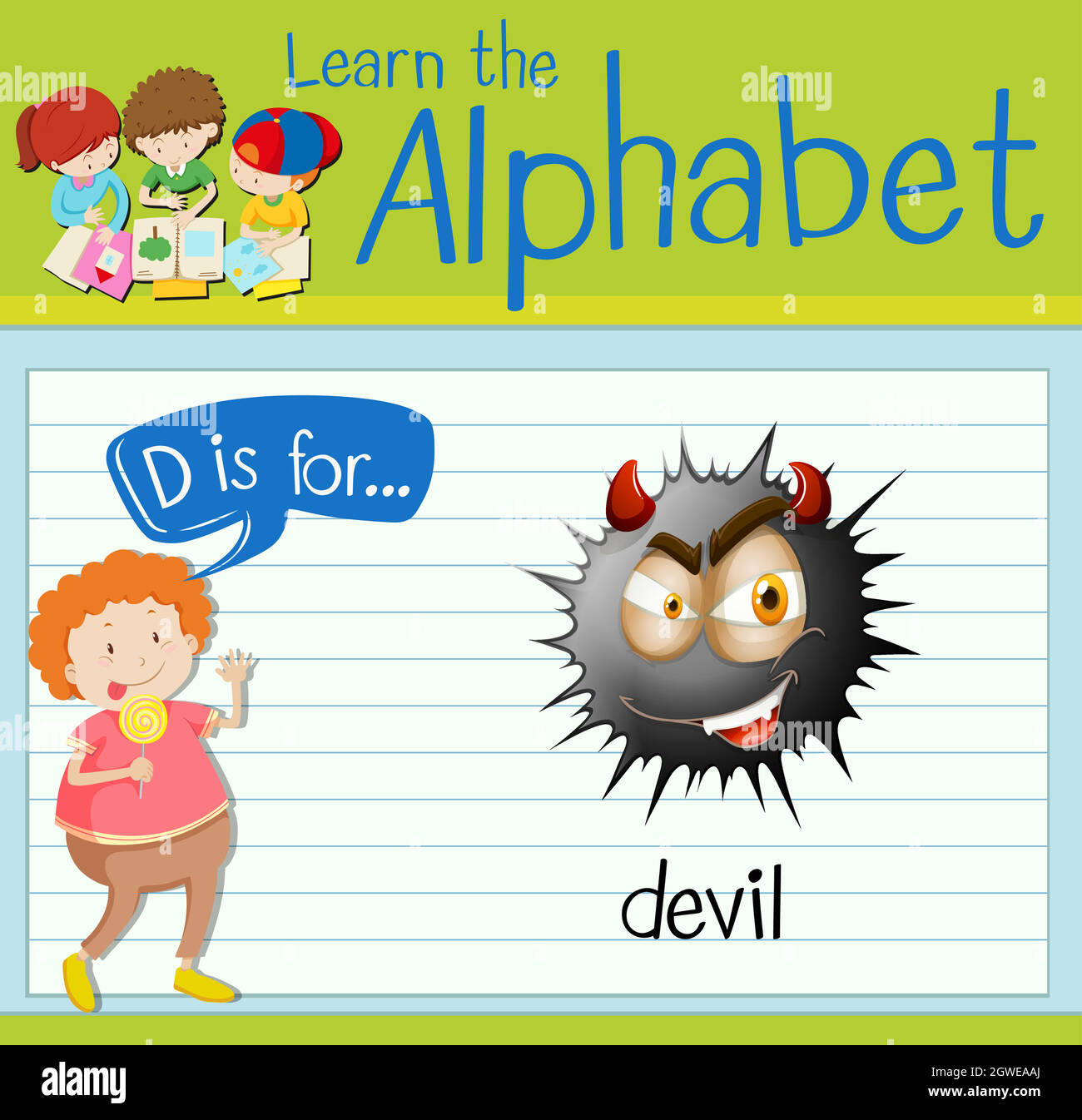 Flashcard letter D is for devil Stock Vector Image & Art - Alamy