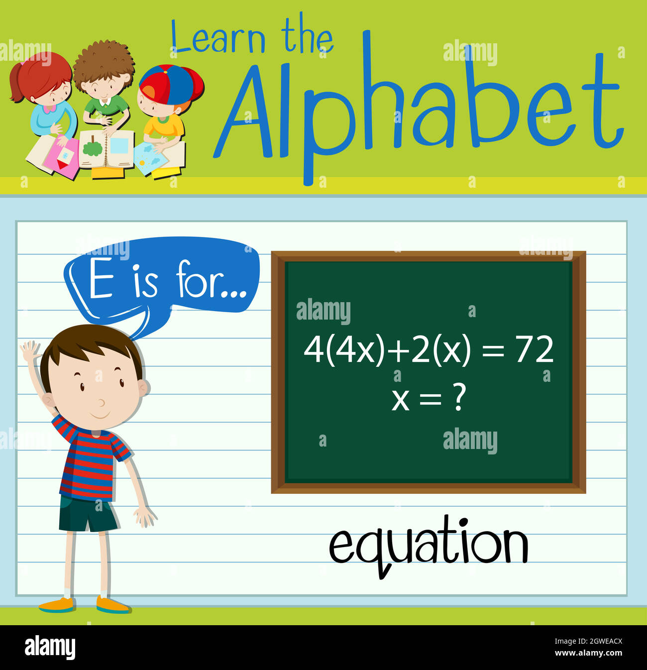 Flashcard letter E is for equation Stock Vector Image & Art - Alamy