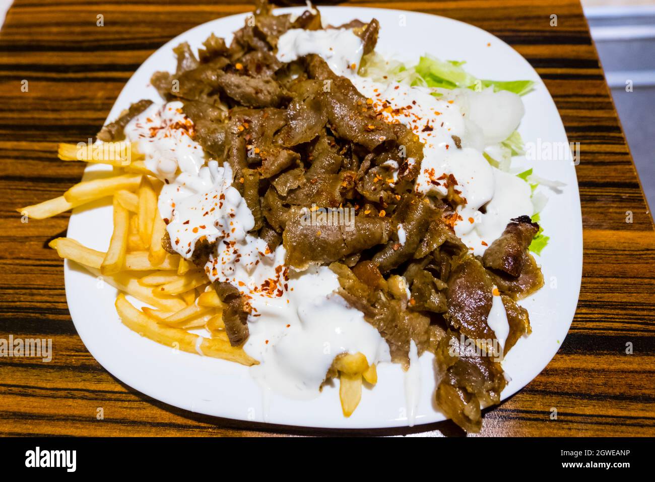 Kebab with french fries hi-res stock photography and images - Alamy
