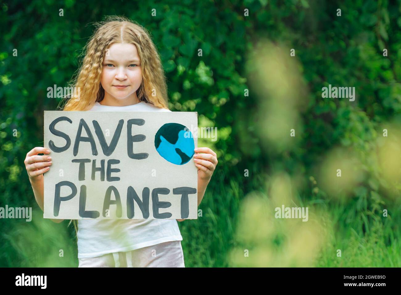 Save our planet protest child hi-res stock photography and images - Alamy