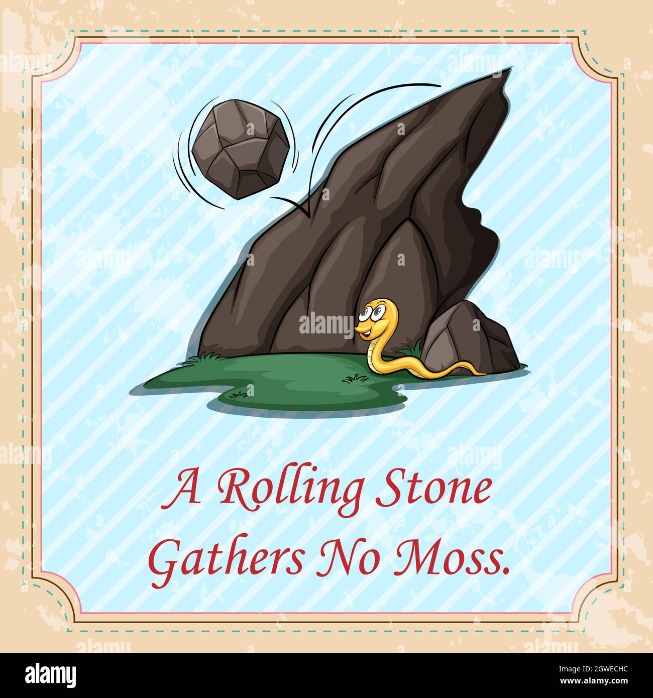 Rolling stone gathers no moss Stock Vector Image & Art - Alamy