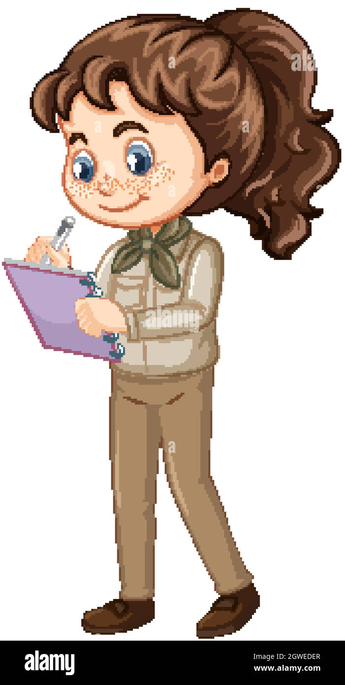 Girl writing notes on isolated background Stock Vector Image & Art - Alamy