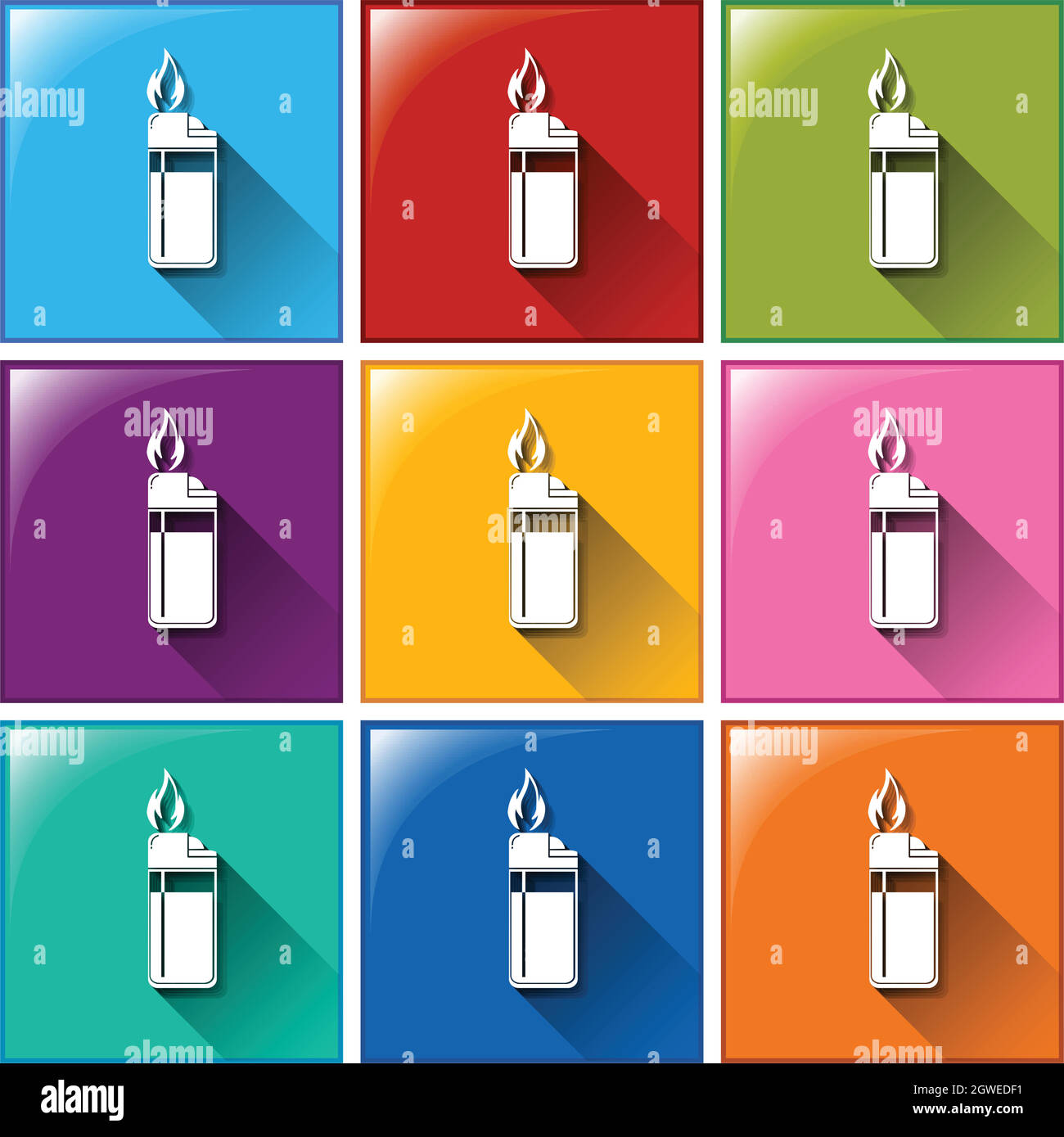 Blue lighter icon Stock Vector Images - Alamy