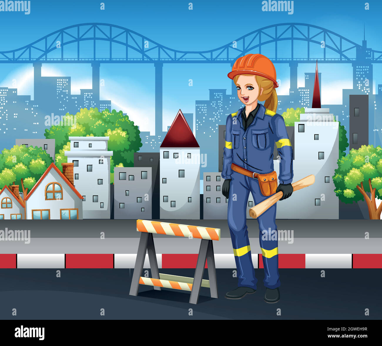 Construction project worker Stock Vector Images - Alamy