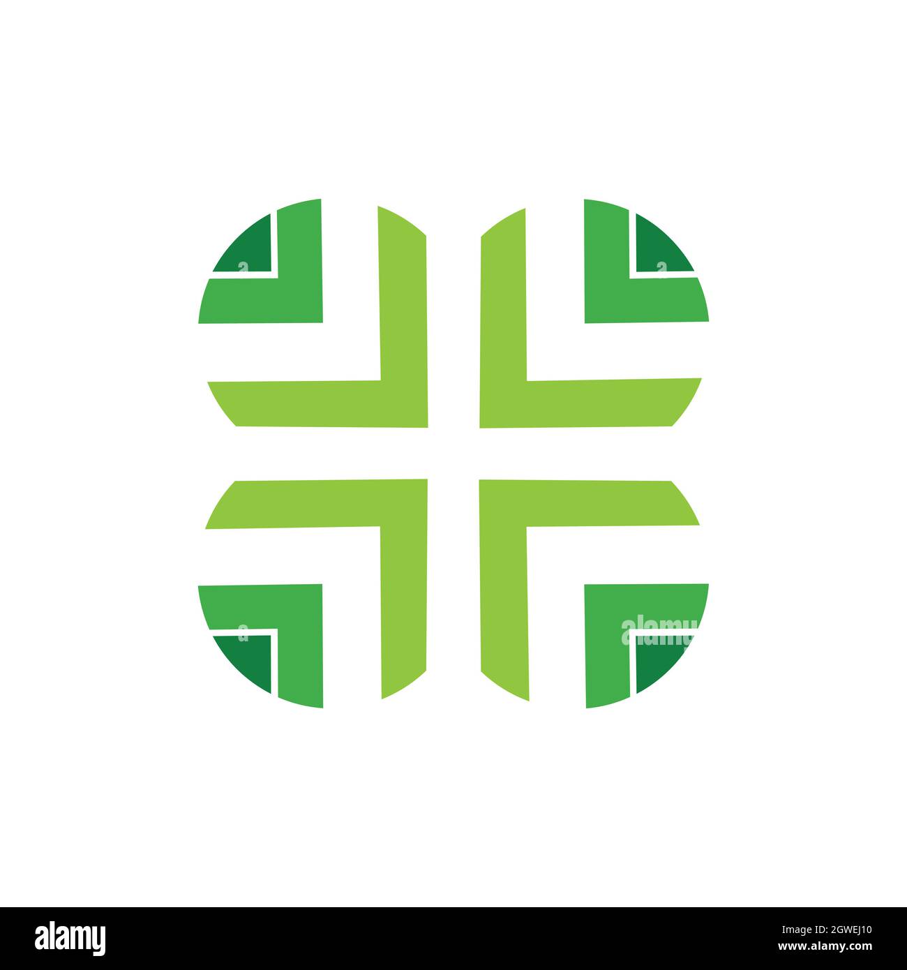 stylish medical green logo icon flat vector concept graphic design ...