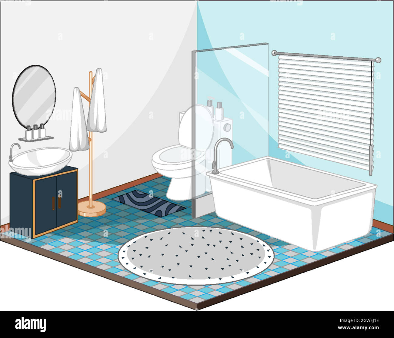 Blue bath house in Stock Vector Images - Alamy