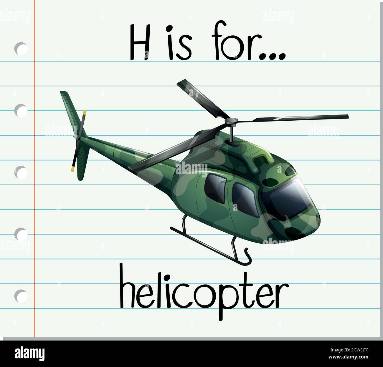 Flashcard letter H is for helicopter Stock Vector Image & Art - Alamy