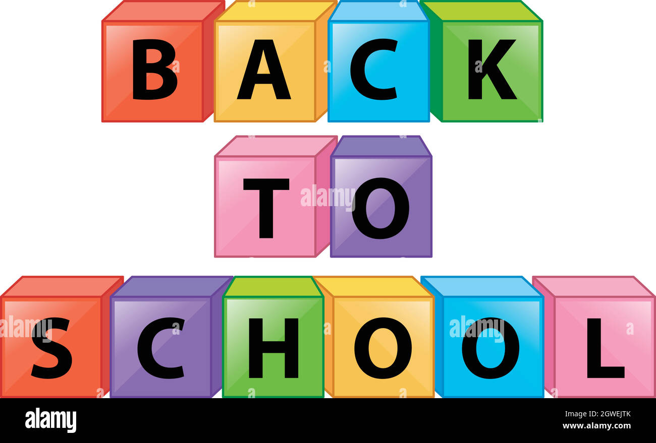 Back to school on square boxes Stock Vector Image & Art - Alamy