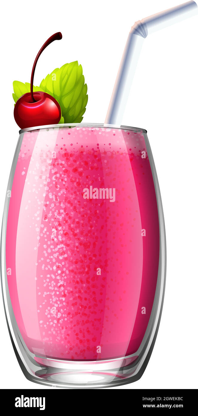 Pink fruit smoothie Stock Vector Images - Alamy