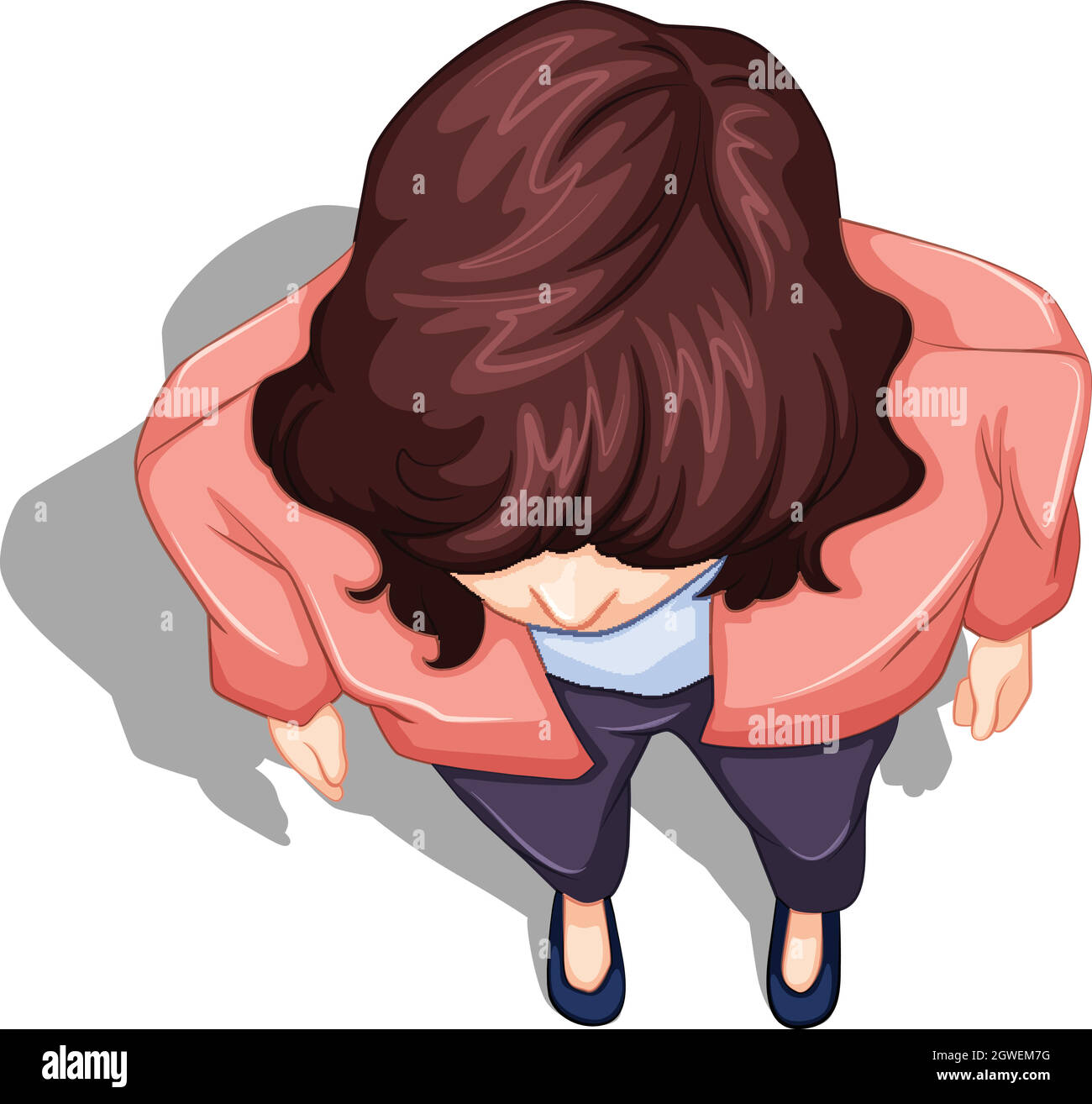 A topview of a lady standing Stock Vector Image & Art - Alamy