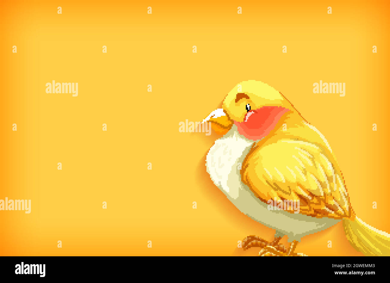 Background template with plain color and yellow bird Stock Vector Image ...
