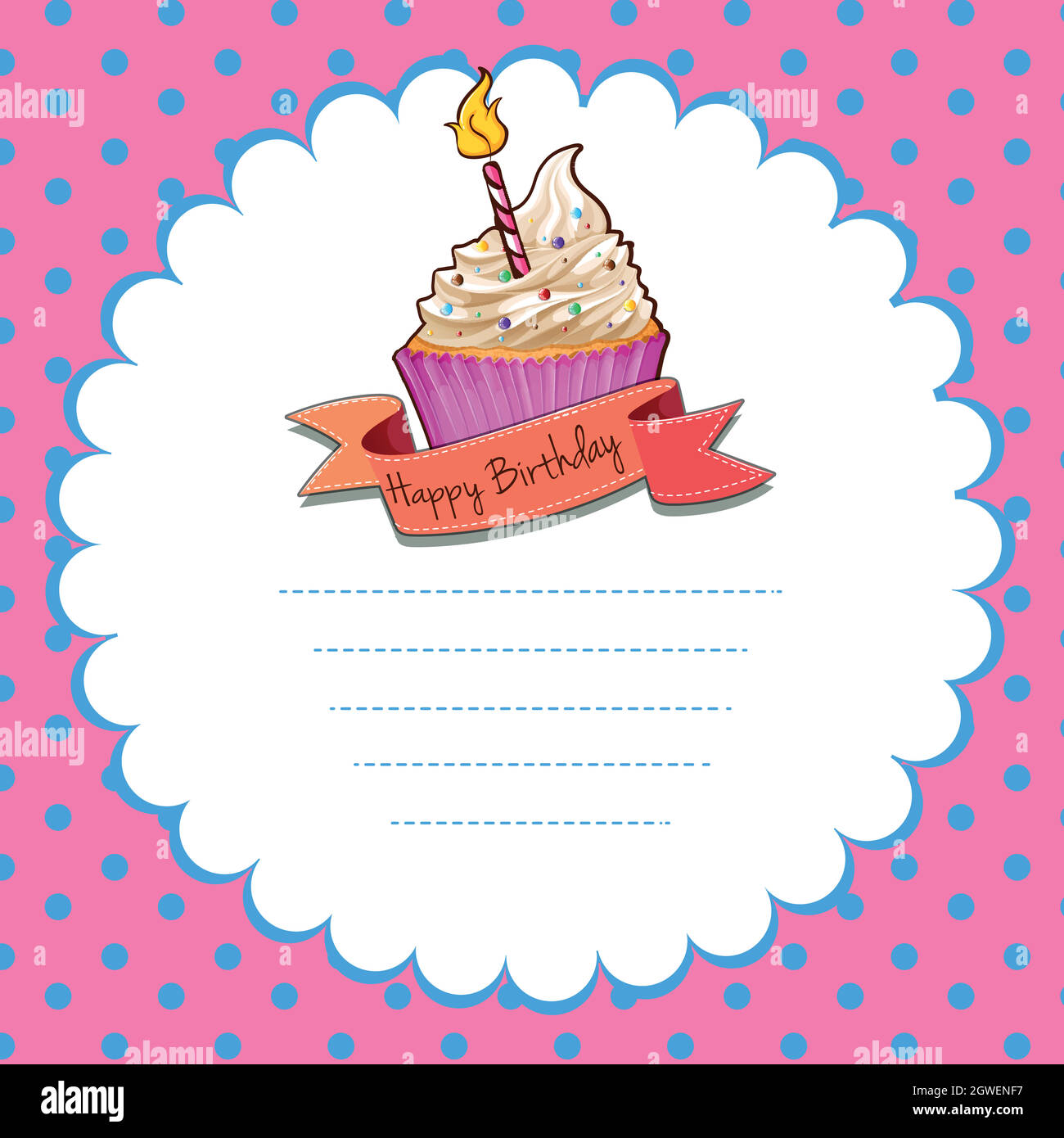 Border design with pink cupcake Stock Vector Image & Art - Alamy