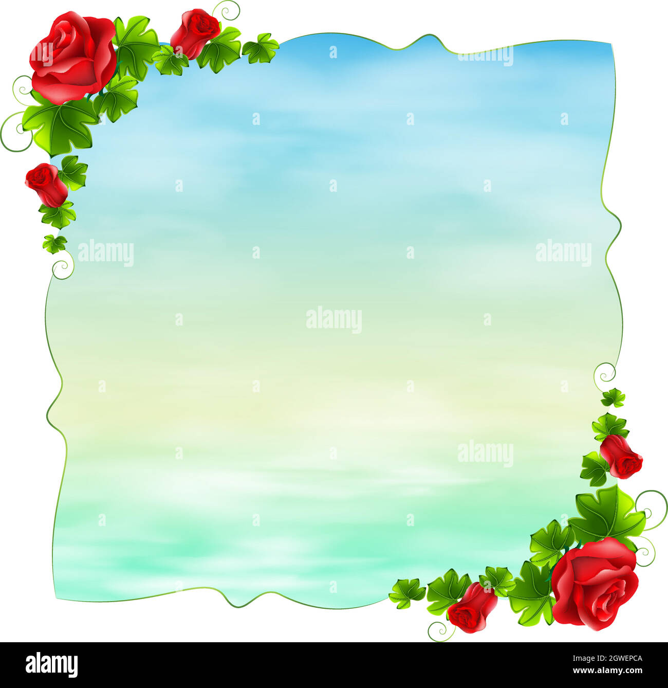Roses border in blooming Stock Vector Images - Alamy