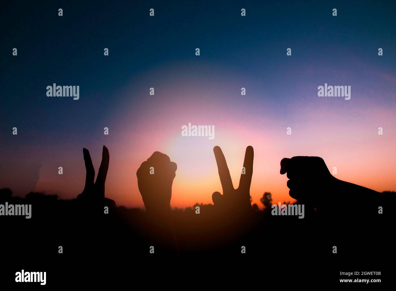 V sign with arms hi-res stock photography and images - Alamy