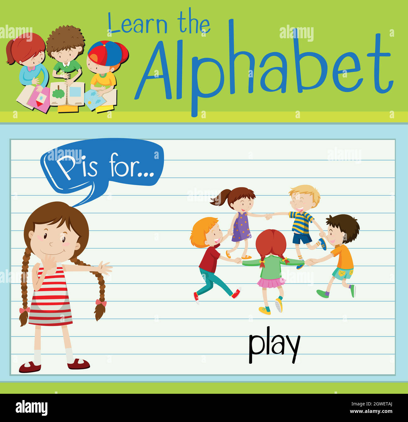 Flashcard letter P is for play Stock Vector Image & Art - Alamy