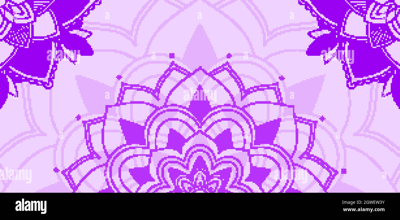 Mandala pattern on purple background Stock Vector Image & Art - Alamy