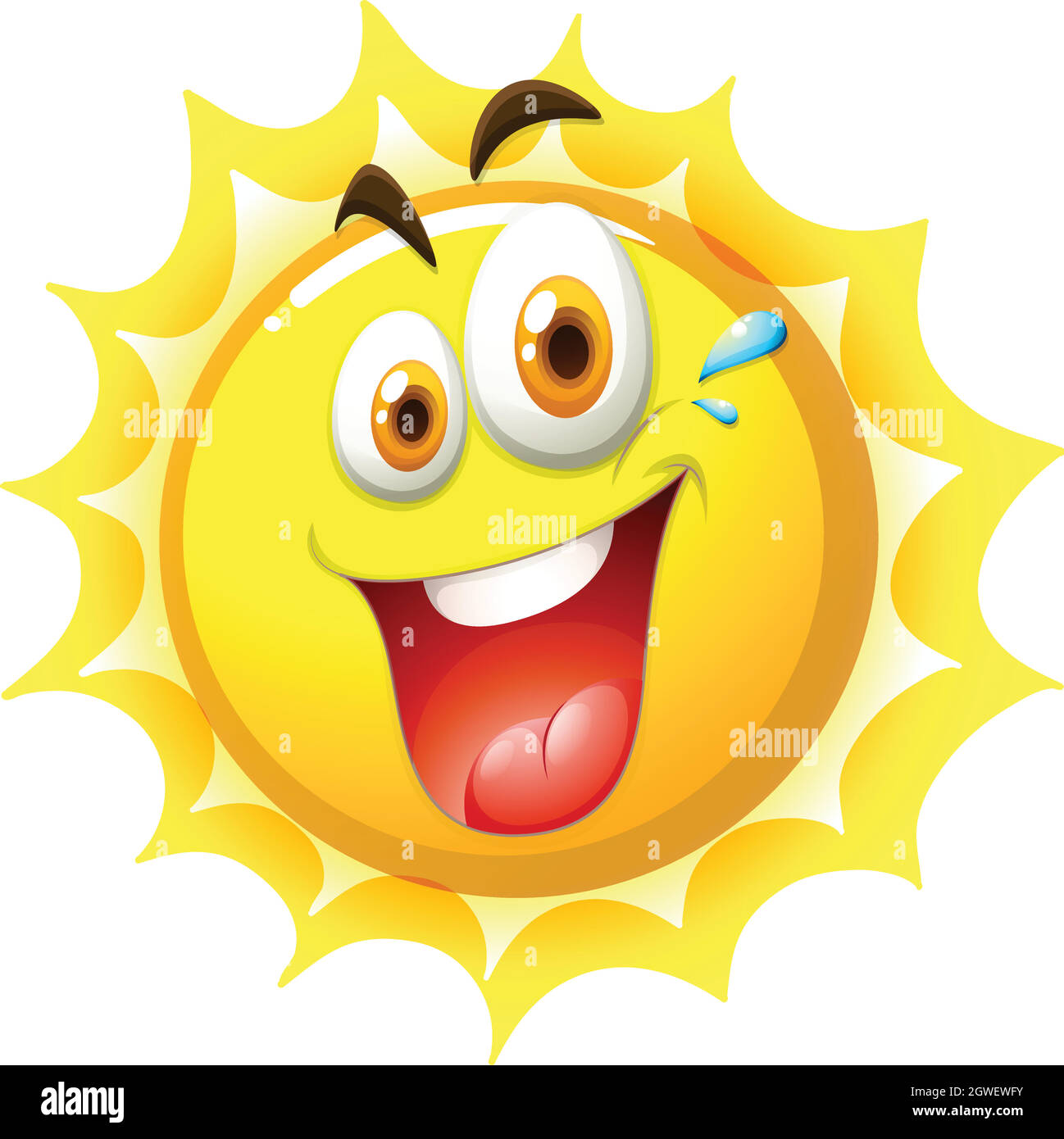 A happy sun on white background Stock Vector Image & Art - Alamy