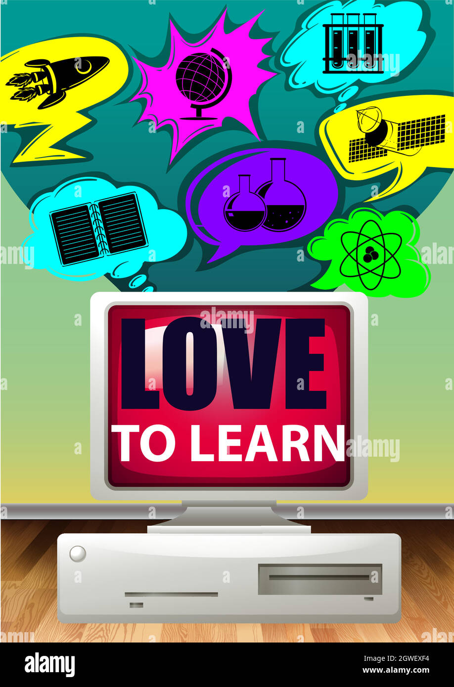 Science and technology symbol and computer Stock Vector Image & Art - Alamy