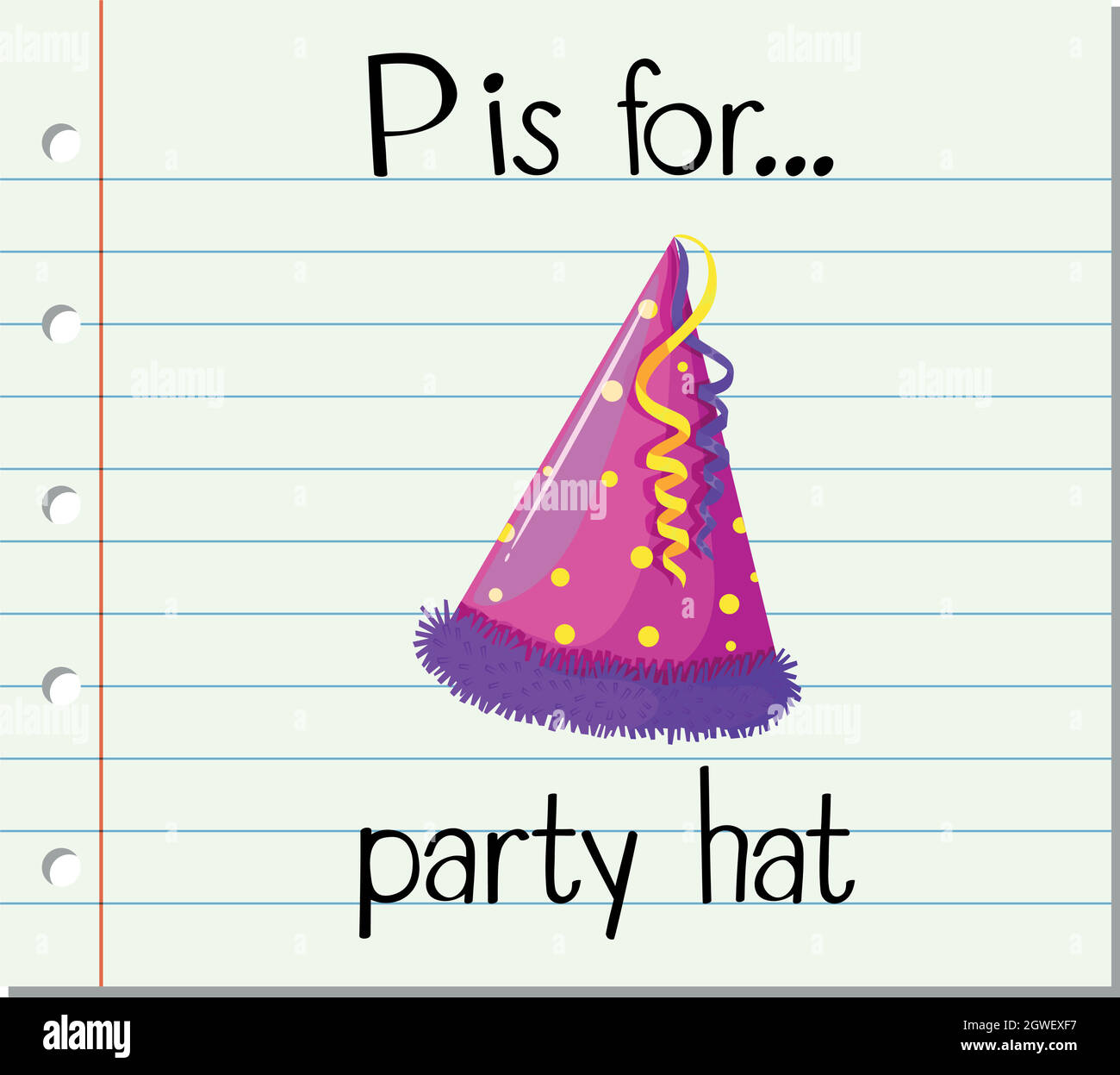 Flashcard letter P is for party hat Stock Vector Image & Art - Alamy