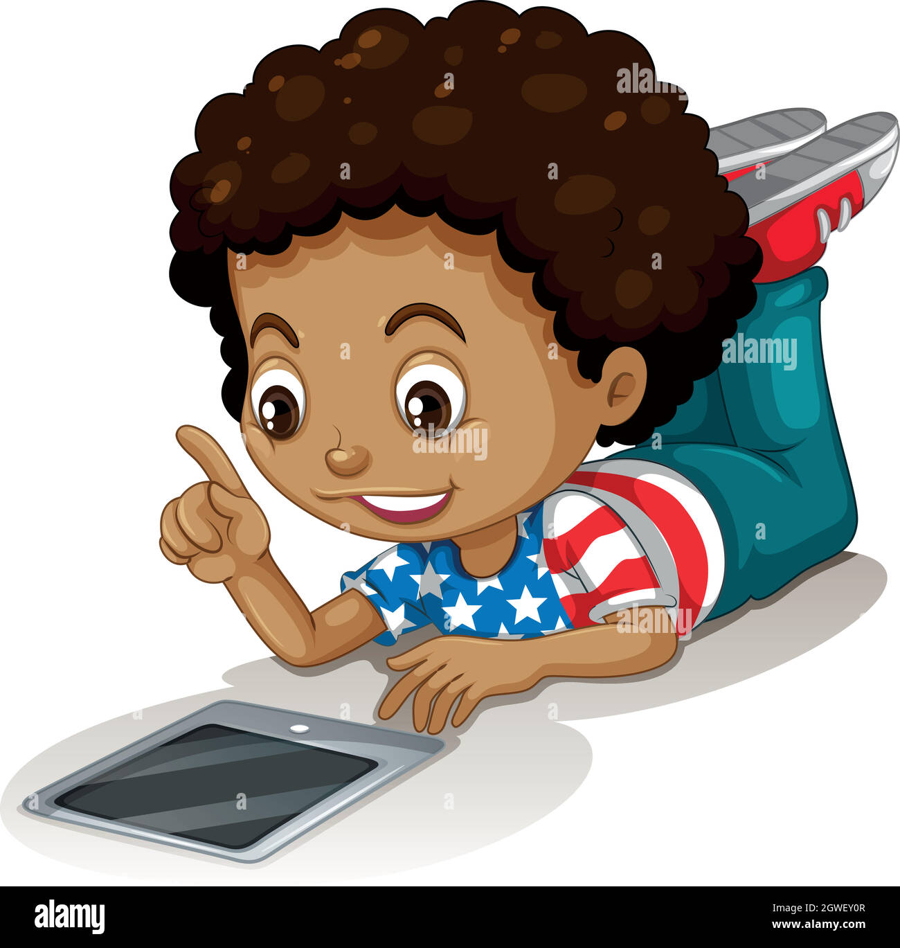African american looking at tablet Stock Vector Images - Alamy