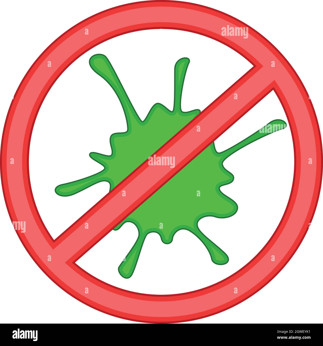 Red prohibition sign and green slime icon Stock Vector Image & Art - Alamy