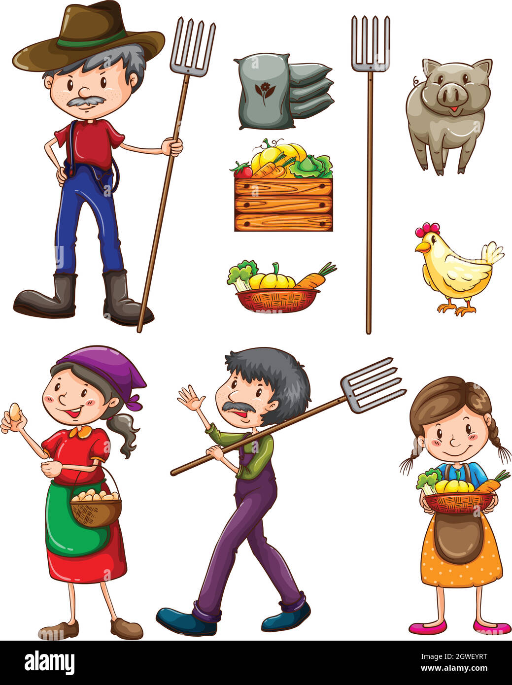 Women farmers group Stock Vector Images - Alamy