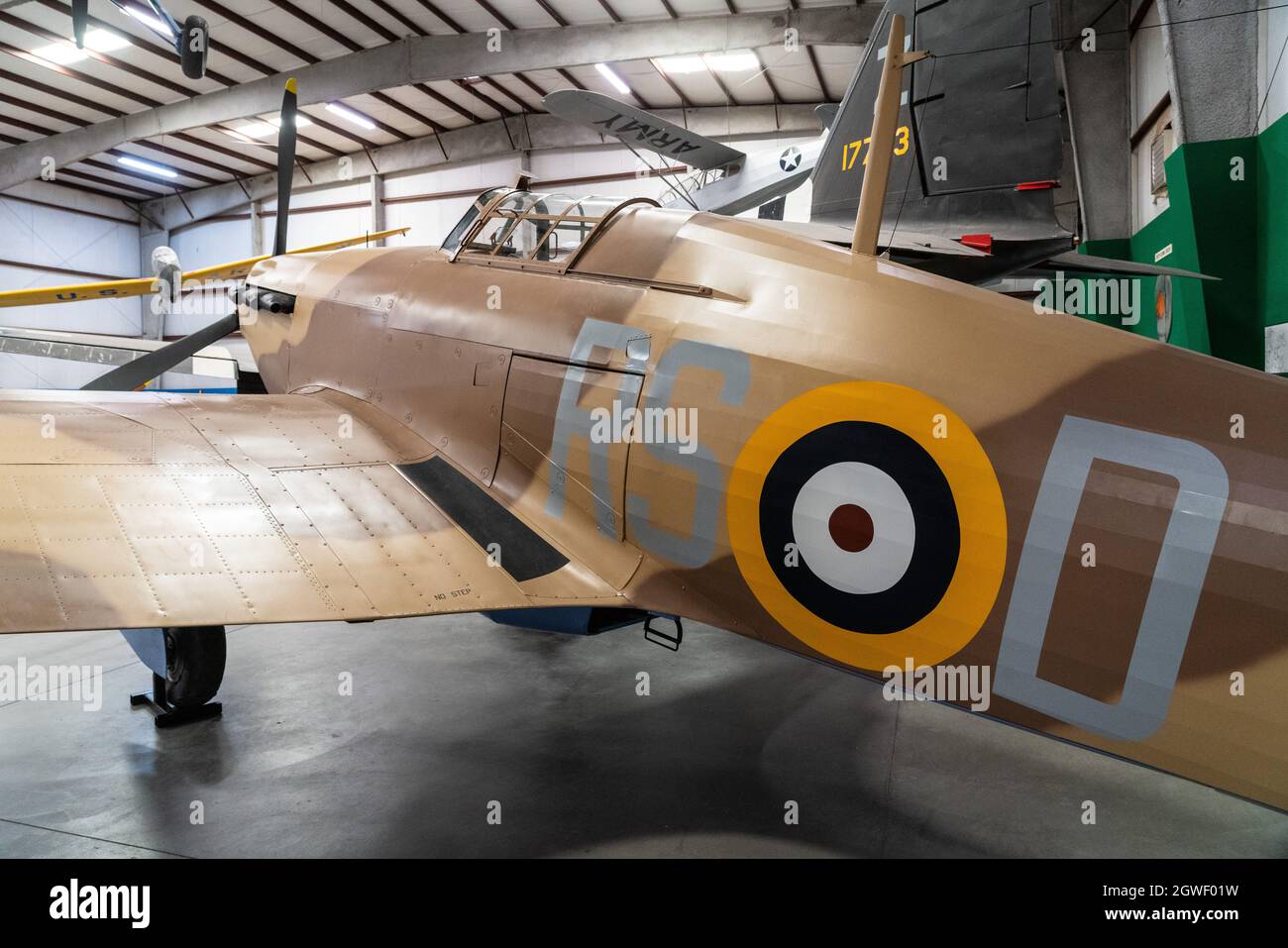 A Hawker Hurricane Mk. II Royal Air Force fighter plane in the Pima Air ...