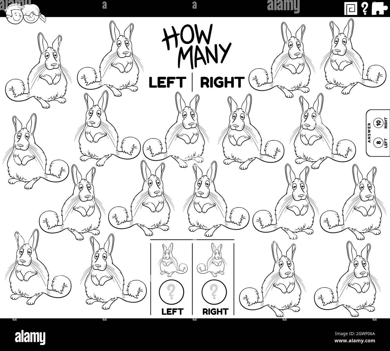count left and right pictures of cartoon viscacha color book page Stock ...