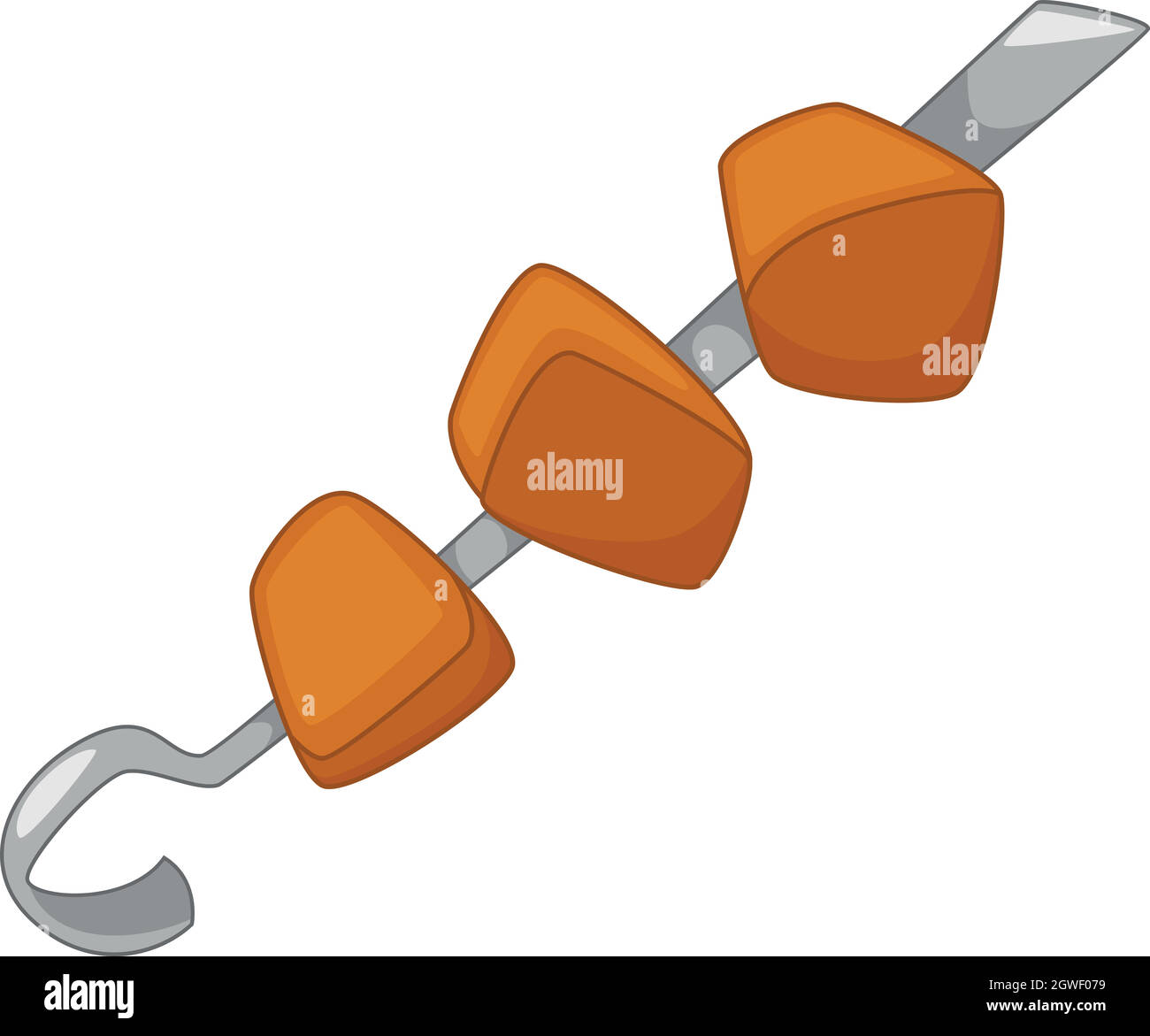 Barbecue kebab on skewer icon, cartoon style Stock Vector Image & Art ...