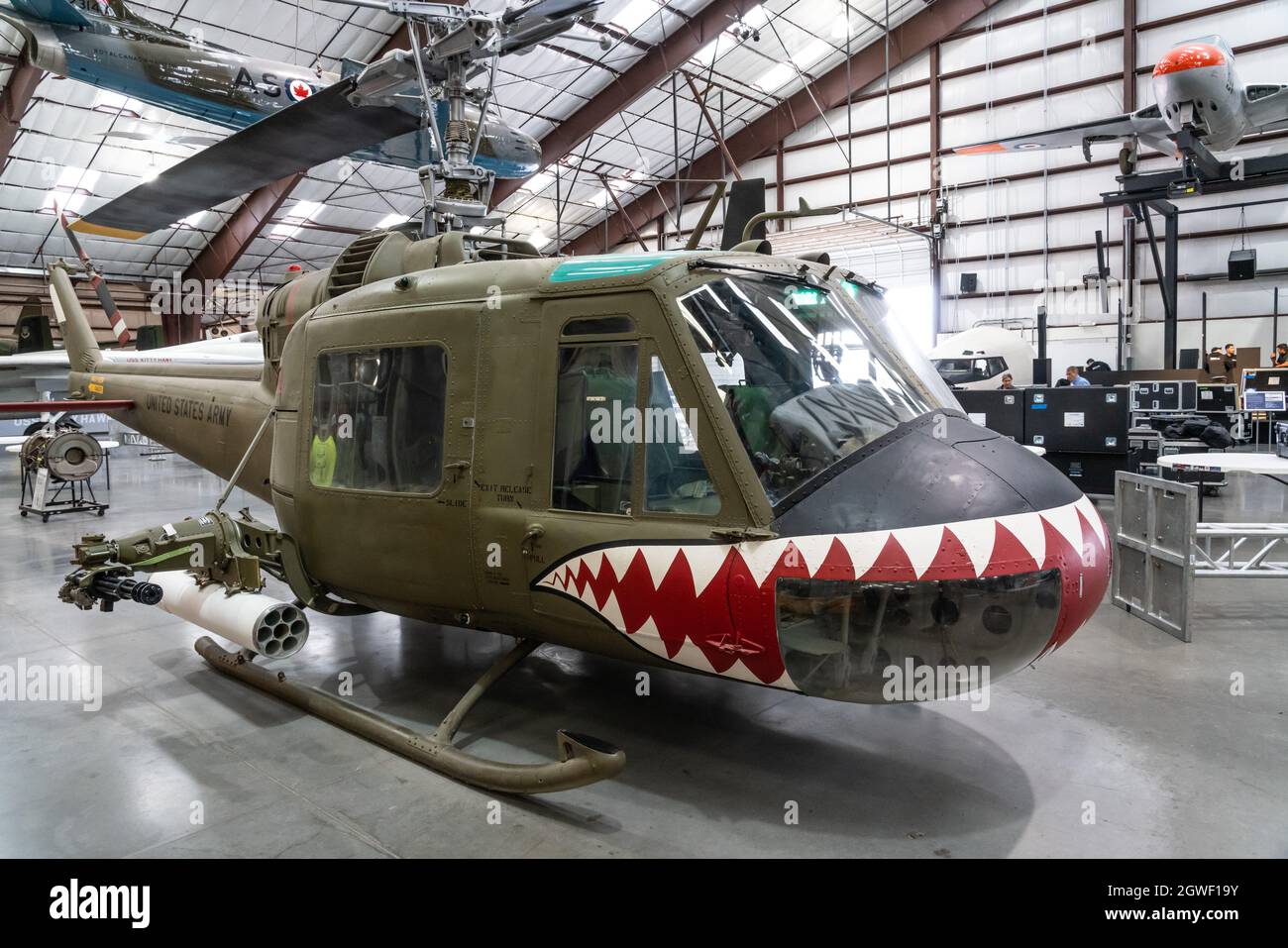 A U.S. Army Bell UH-1C Iroquois (Huey) military helicopter in the Pima ...