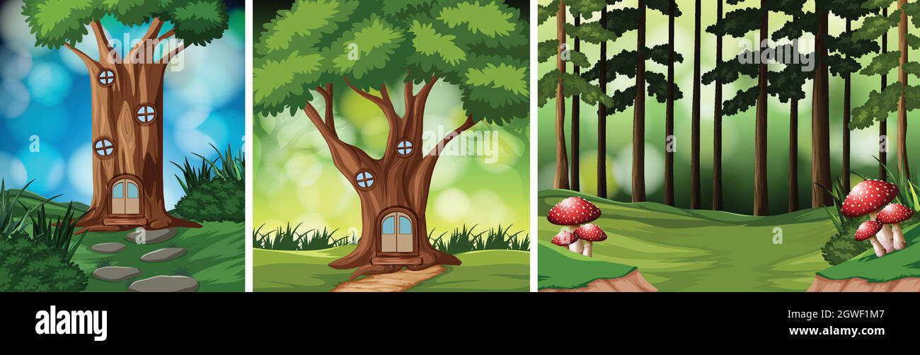 Set of rainforest background Stock Vector Image & Art - Alamy