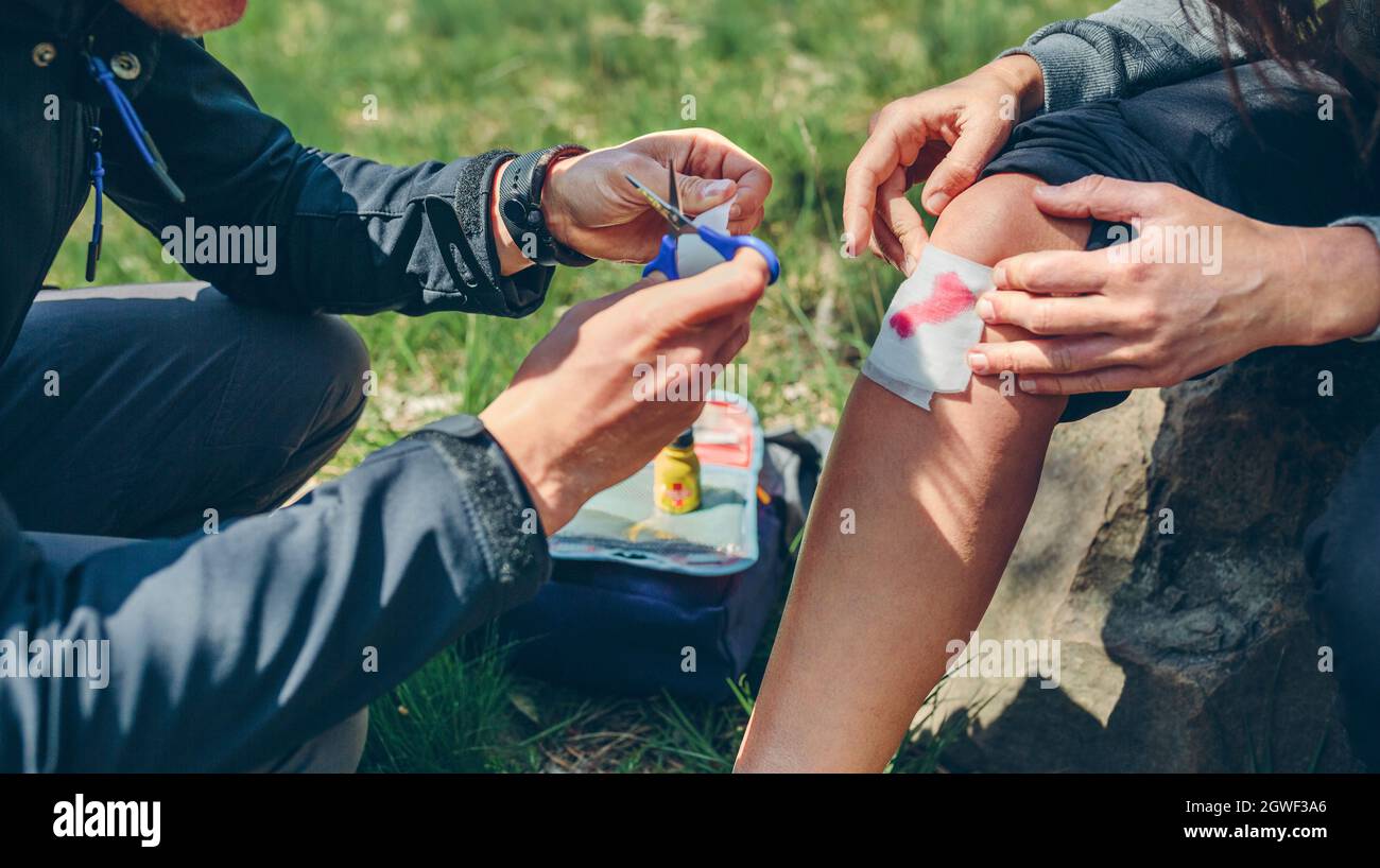Bandage on knee High Resolution Stock Photography and Images - Alamy