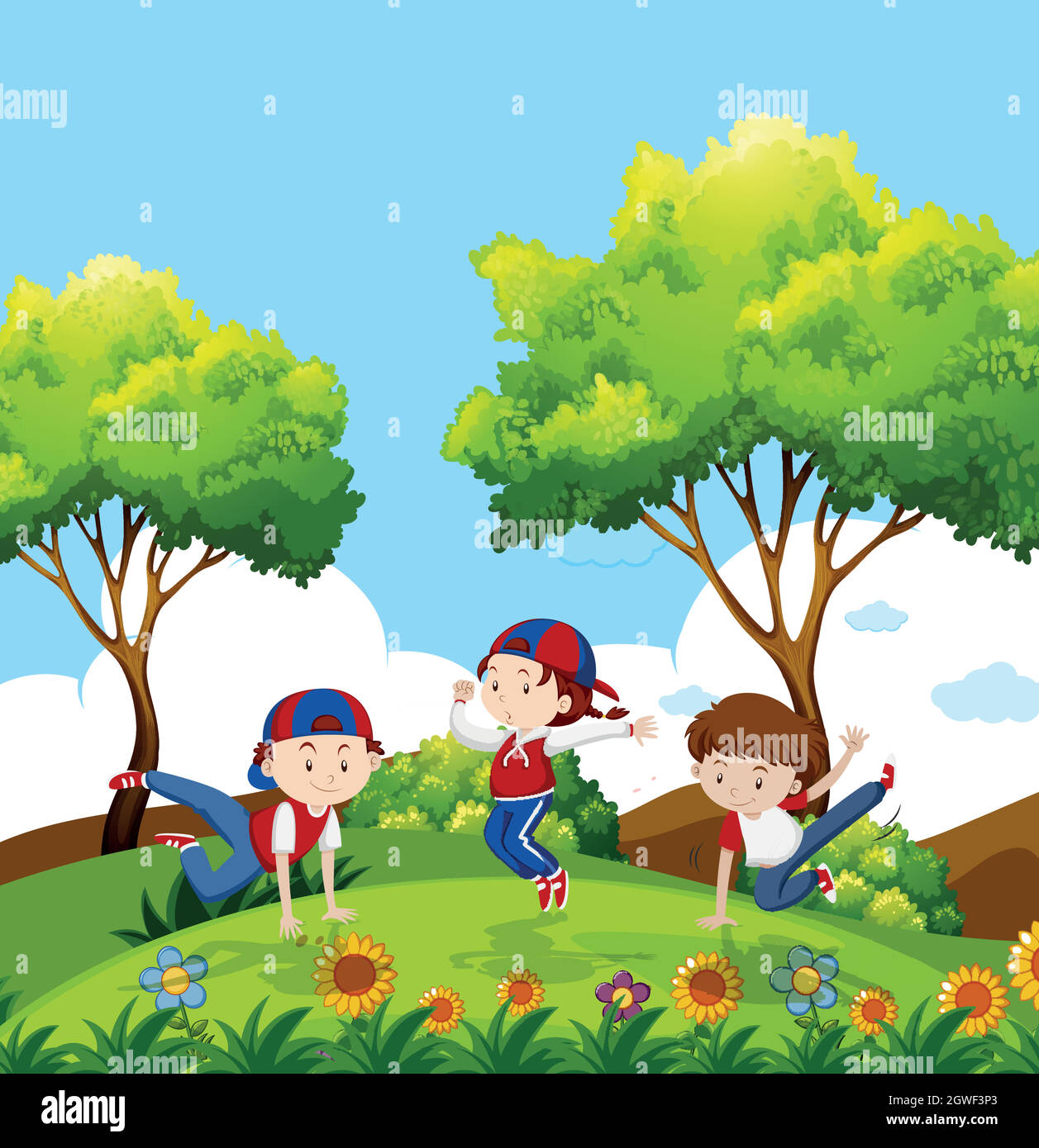 Dancing with flowers Stock Vector Images - Alamy