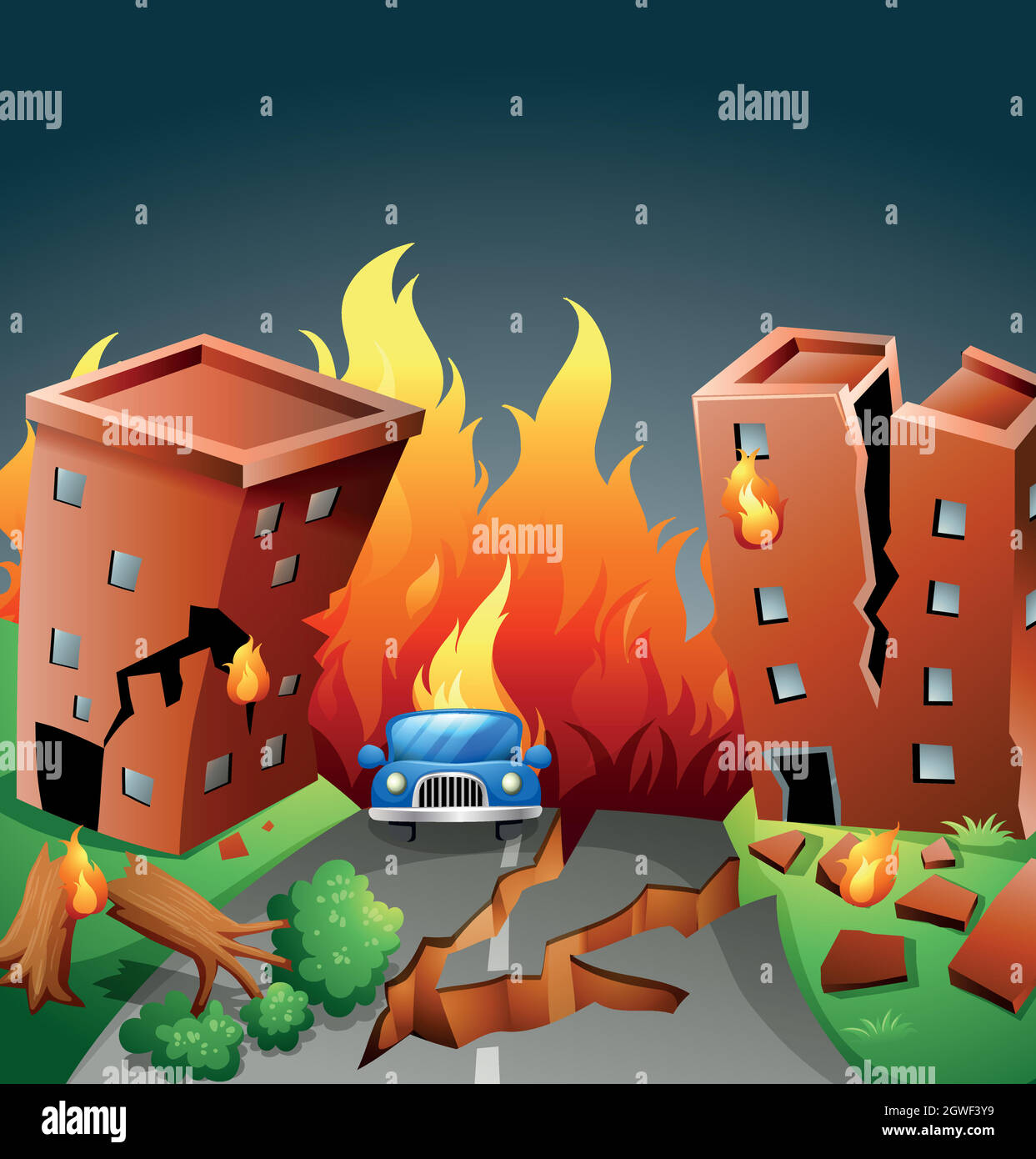 Fire disaster city Stock Vector Images - Alamy