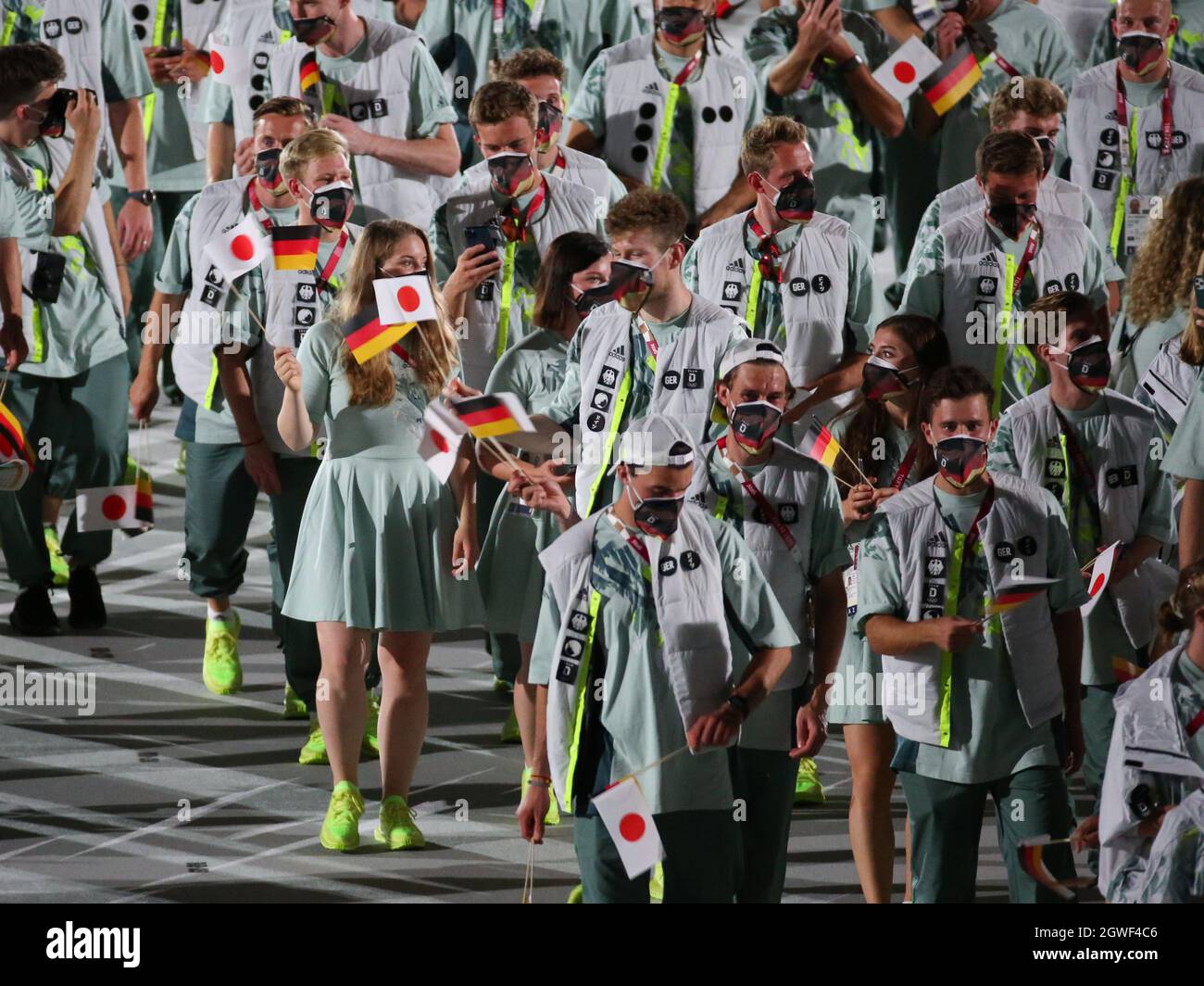 JULY 23rd, 2021 - TOKYO, JAPAN: Germany's flag bearers Laura Ludwig and ...