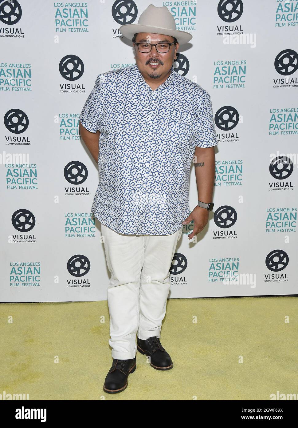 Derek Basco arrives at the 2021 Los Angeles Asian Pacific Film Festival ...